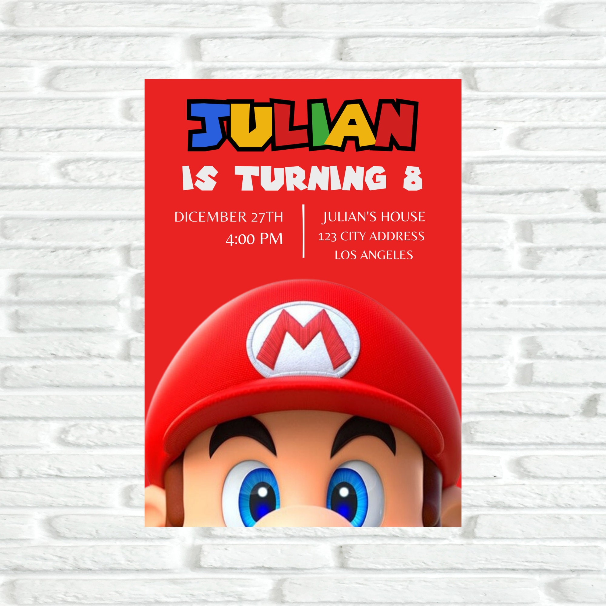 Super Mario Bros Birthday Invitation Template - Etsy