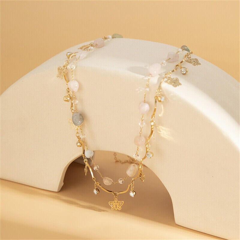 Layered Butterfly Belly Chain Bead Waist Chain Layered Belly - Etsy