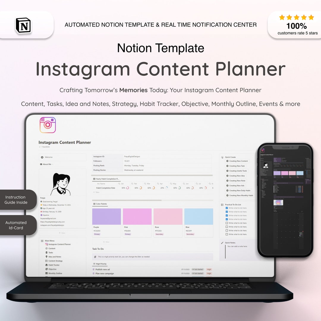 Notion Template Ultimate Instagram Content Planner, Notion Social Media ...