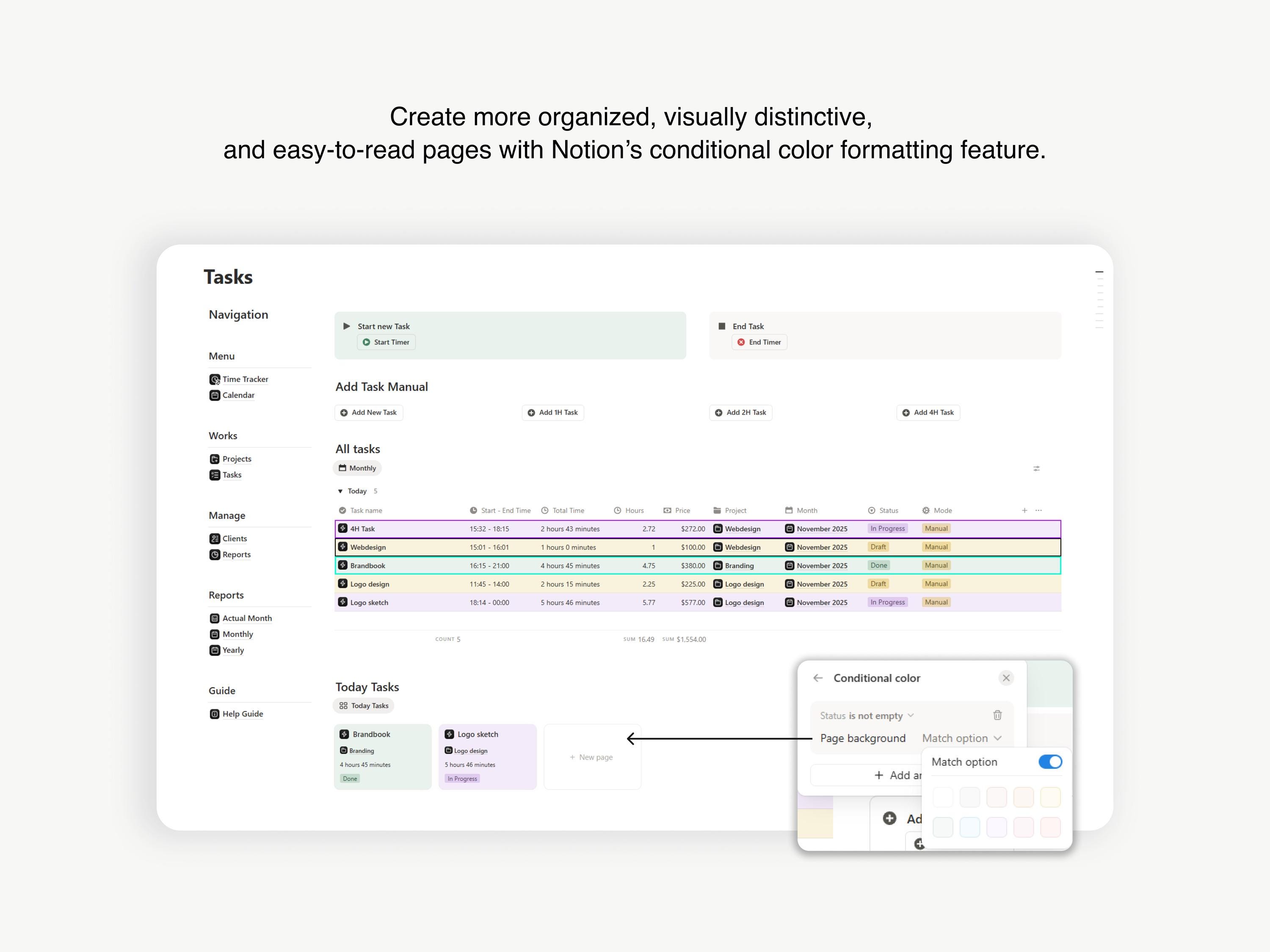 Notion Time Tracker Template: Track Projects, Clients & Billable Hours ...