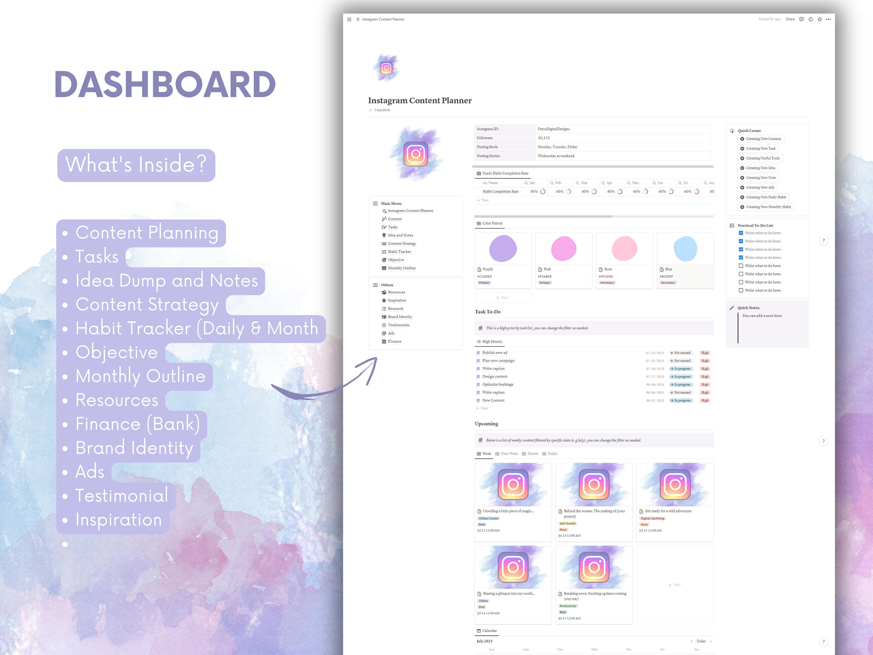Notion Template Ultimate Instagram Content Planner, Notion Social Media ...