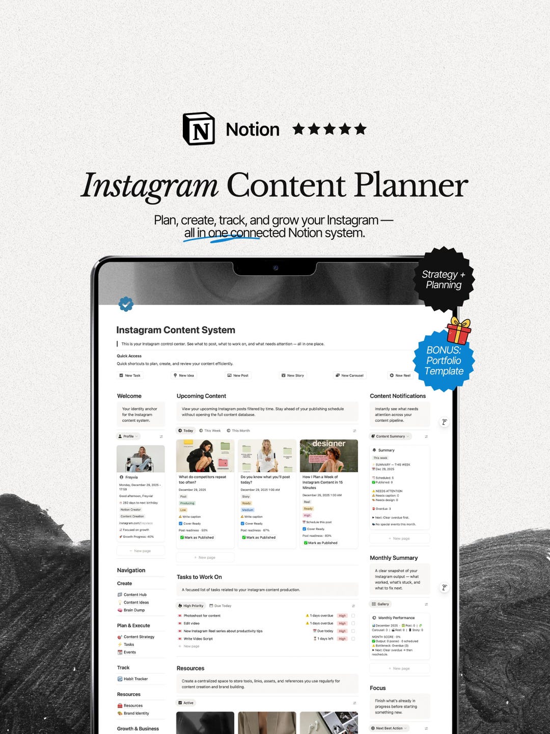 Notion Instagram Content Planner – Plan, Track & Grow - Etsy