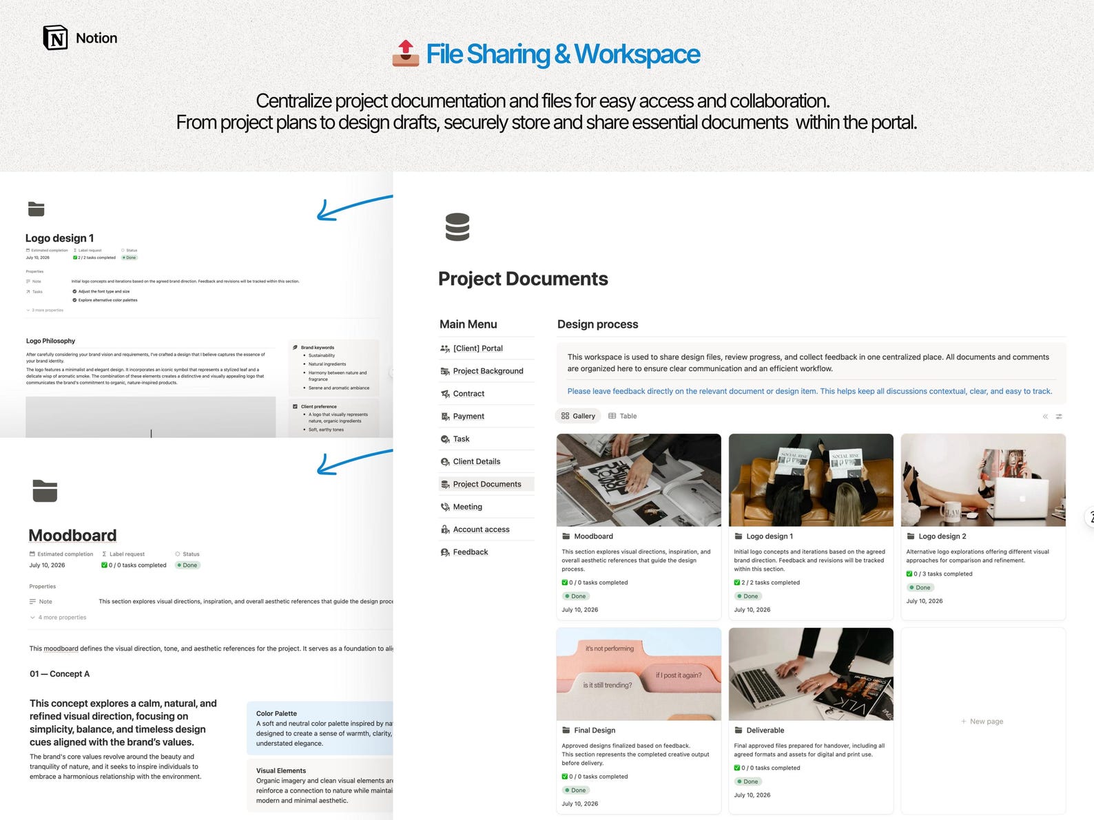 Notion Client Portal: Project Collaboration & Feedback System - Etsy