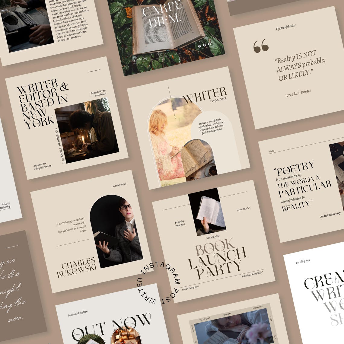 Instagram Template for Poets, Writers, and Authors. Writers and Poets ...