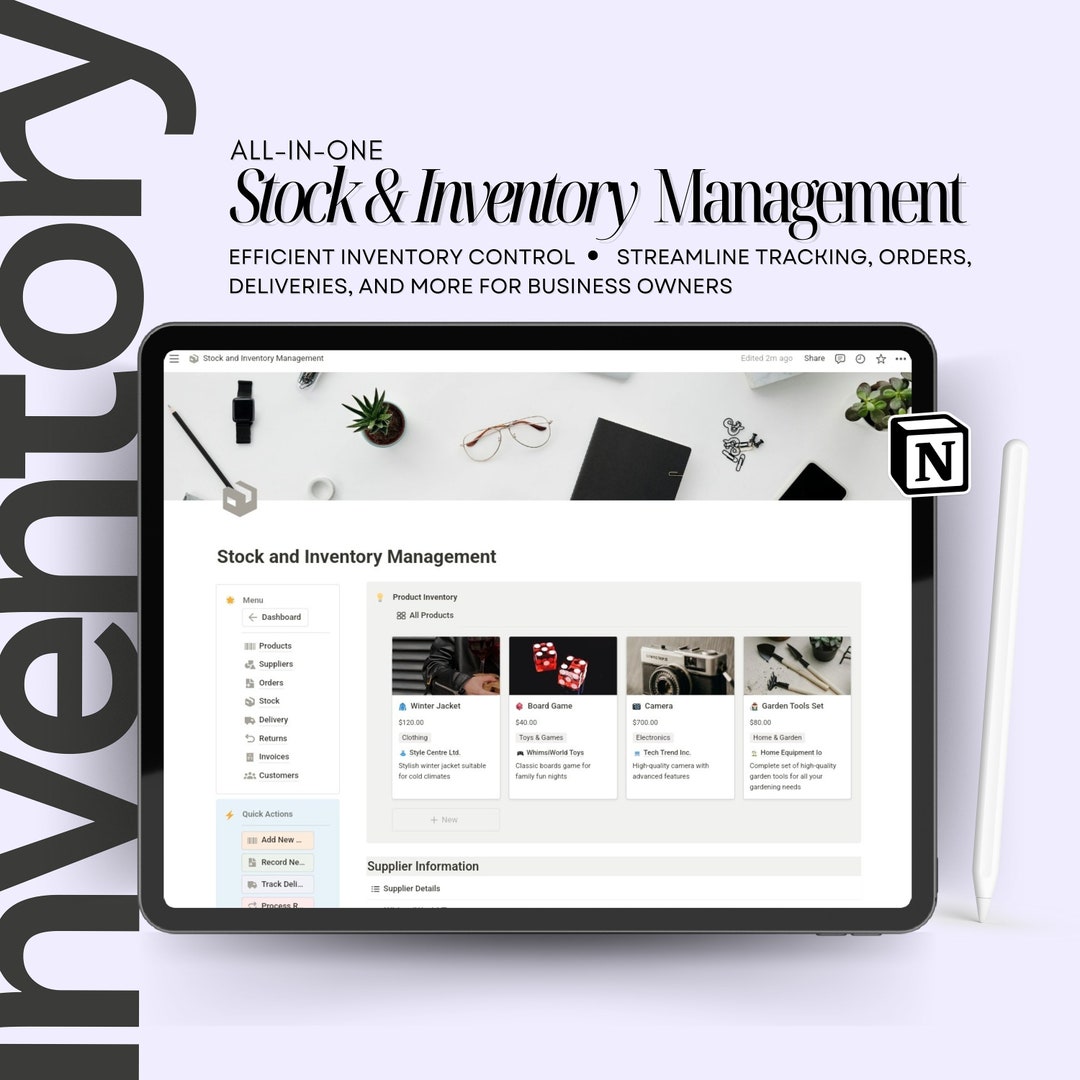 Notion Inventory Management Template, Notion Inventory Tracker ...