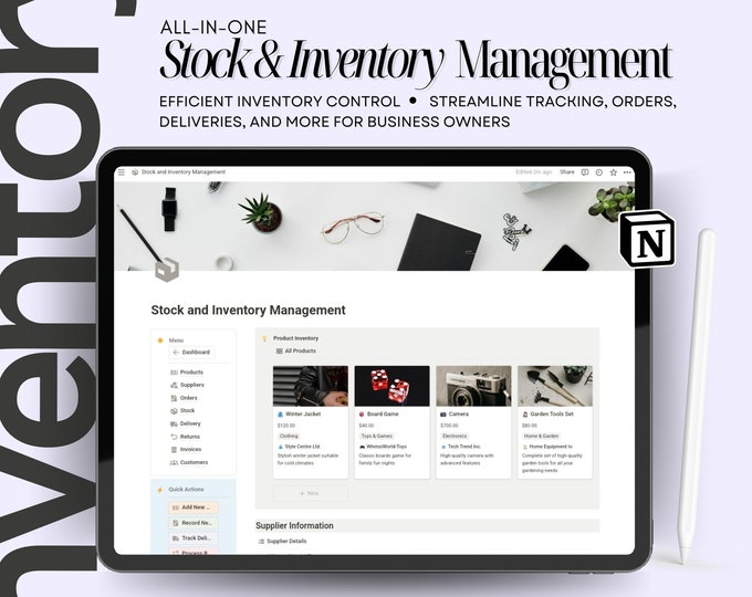 Notion Inventory Management Template, Notion Inventory Tracker ...