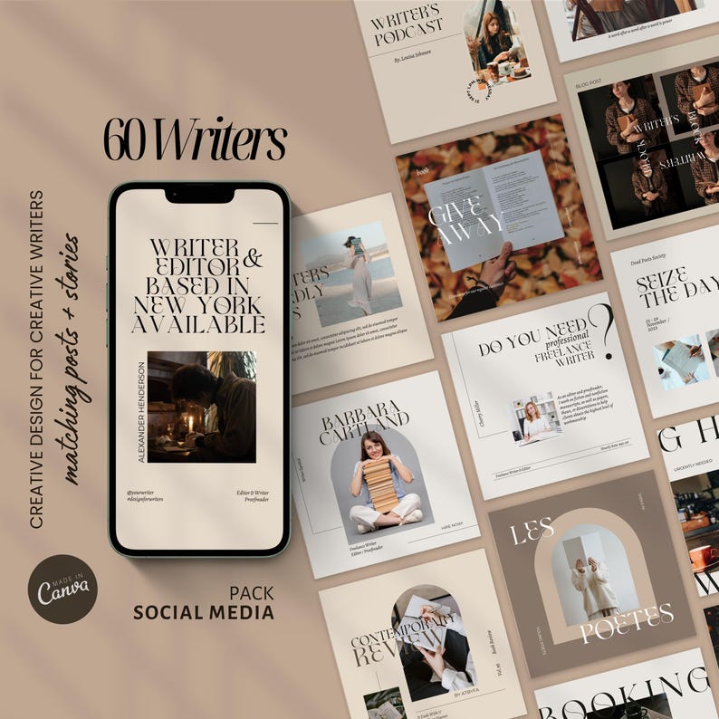 Instagram Template for Poets, Writers, and Authors. Writers and Poets ...