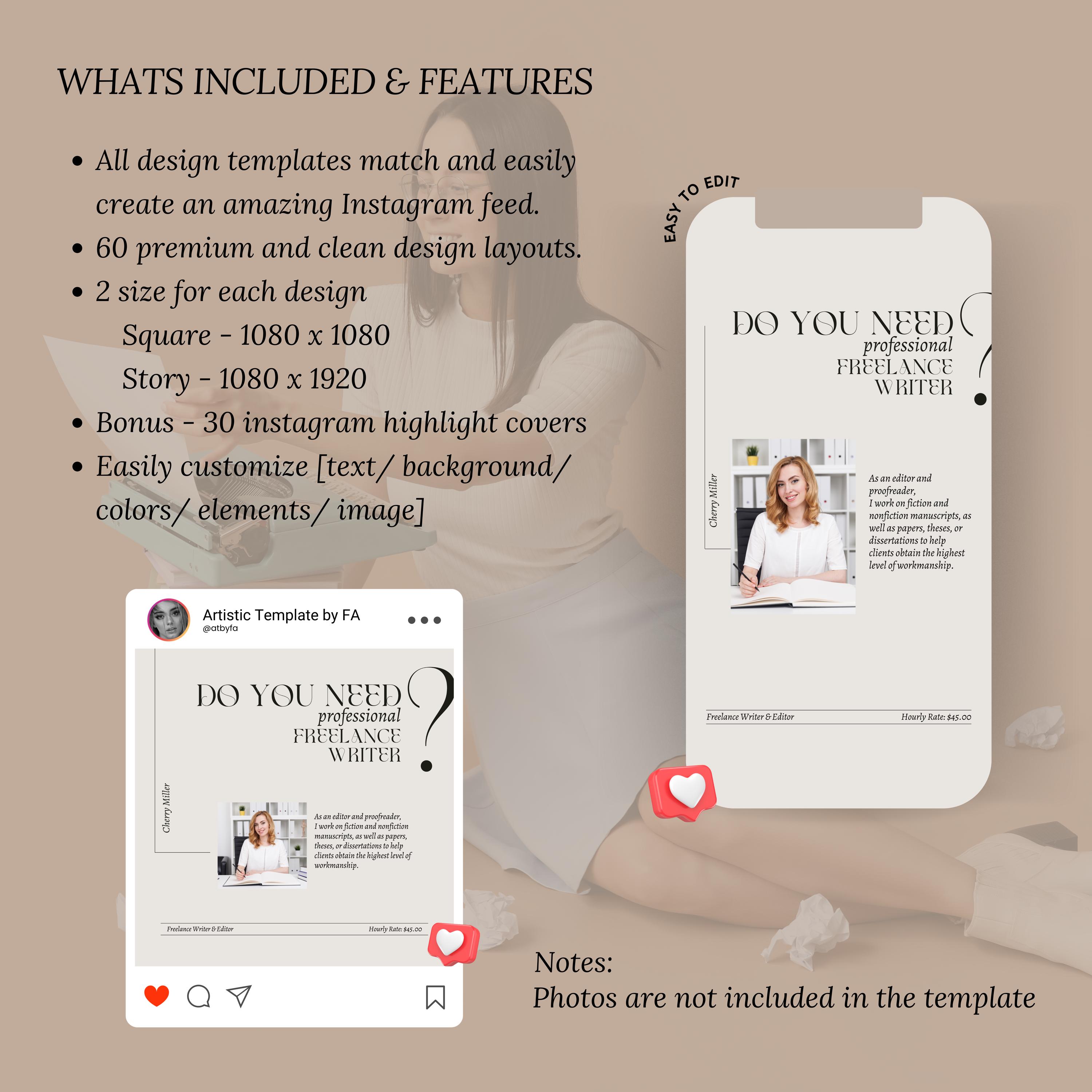 Instagram Template for Poets, Writers, and Authors. Writers and Poets ...