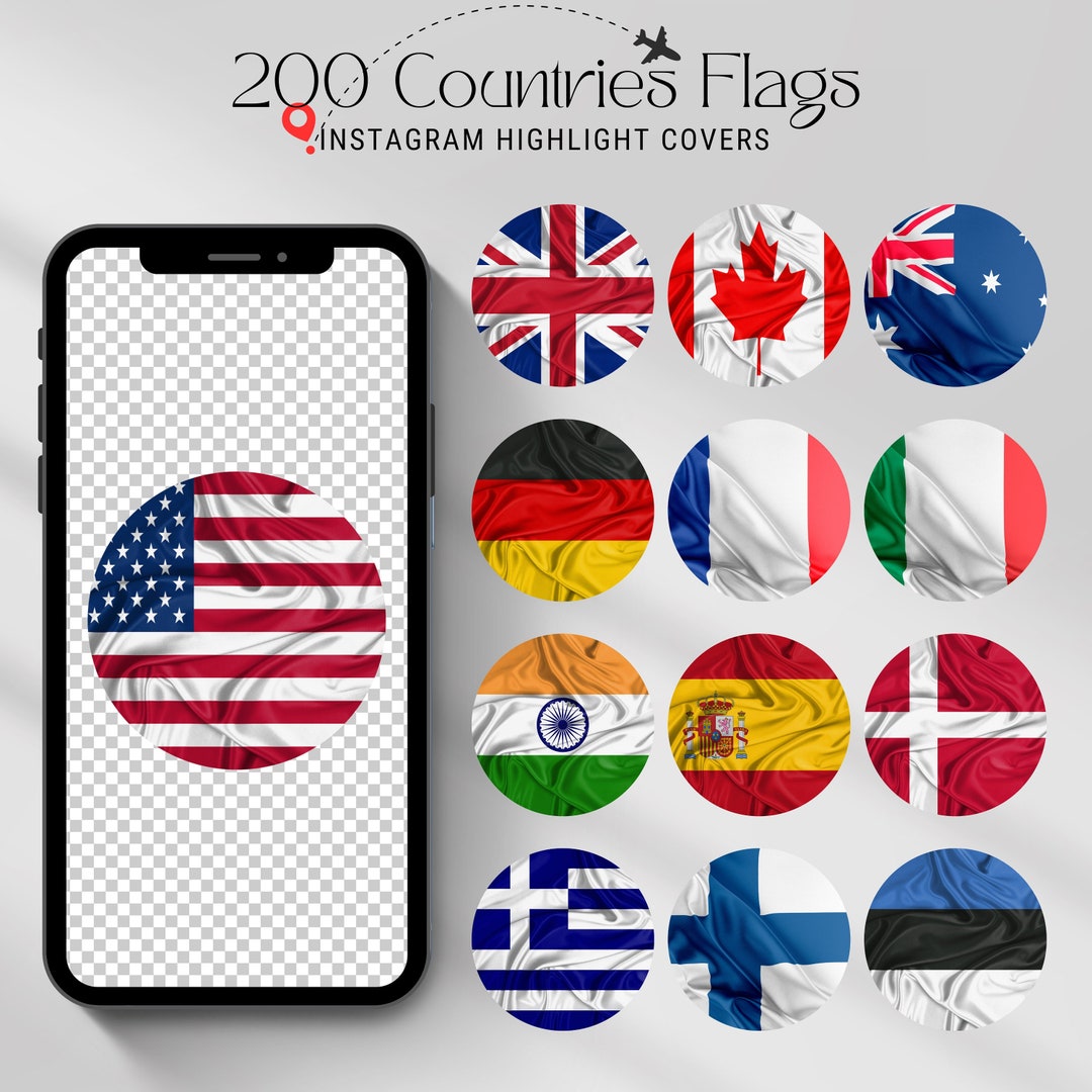 Instagram Travel Story Highlight Covers 200 Countries Travel - Etsy