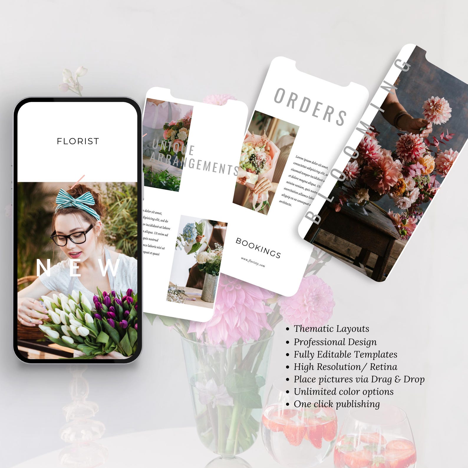 Florist Business Instagram Templates, Florist Social Media, Editable ...