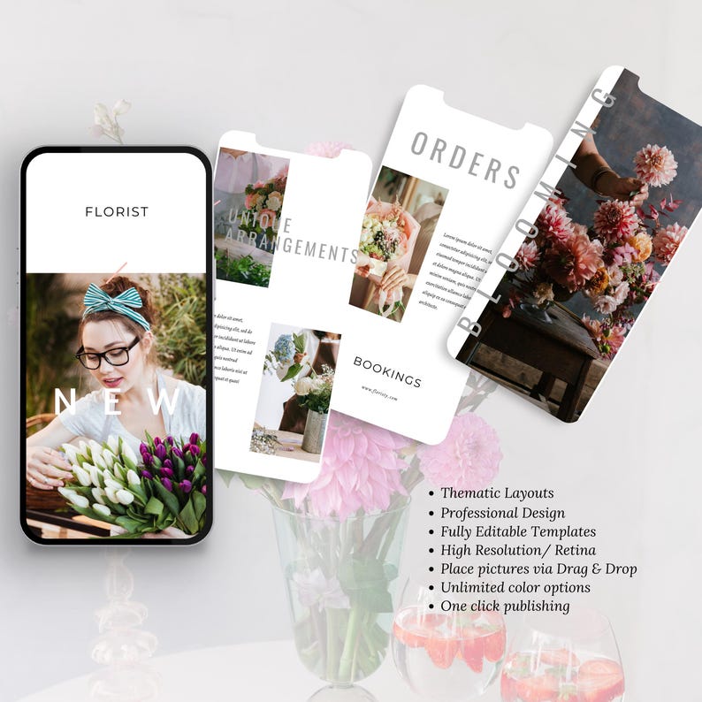 Florist Business Instagram Templates, Florist Social Media, Editable ...