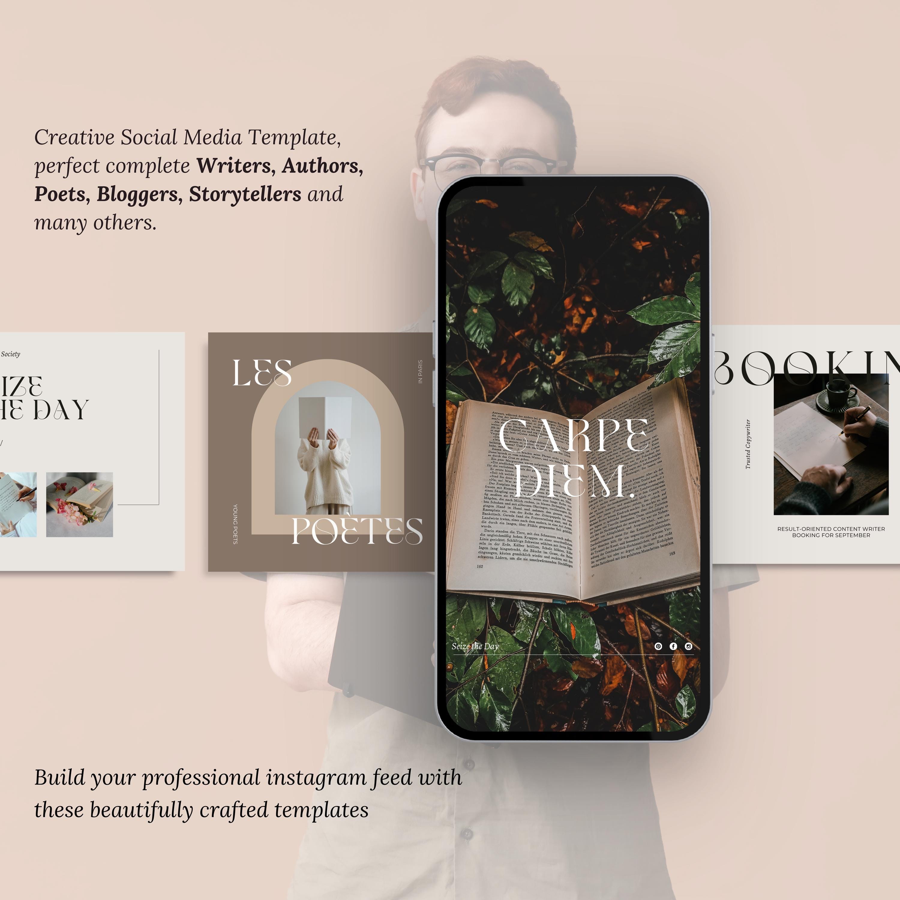 Instagram Template for Poets, Writers, and Authors. Writers and Poets ...