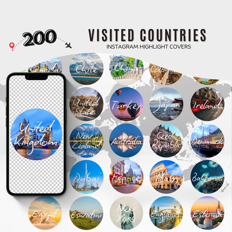 Country Instagram Story Highlight Covers, Travel Story Highlight Covers ...