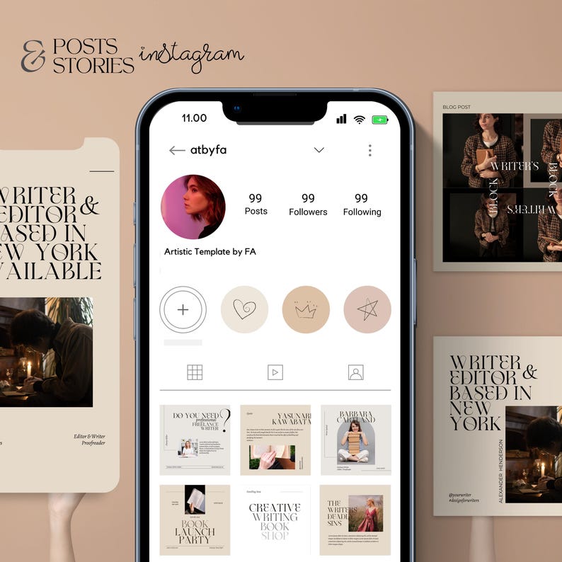 Instagram Template for Poets, Writers, and Authors. Writers and Poets ...