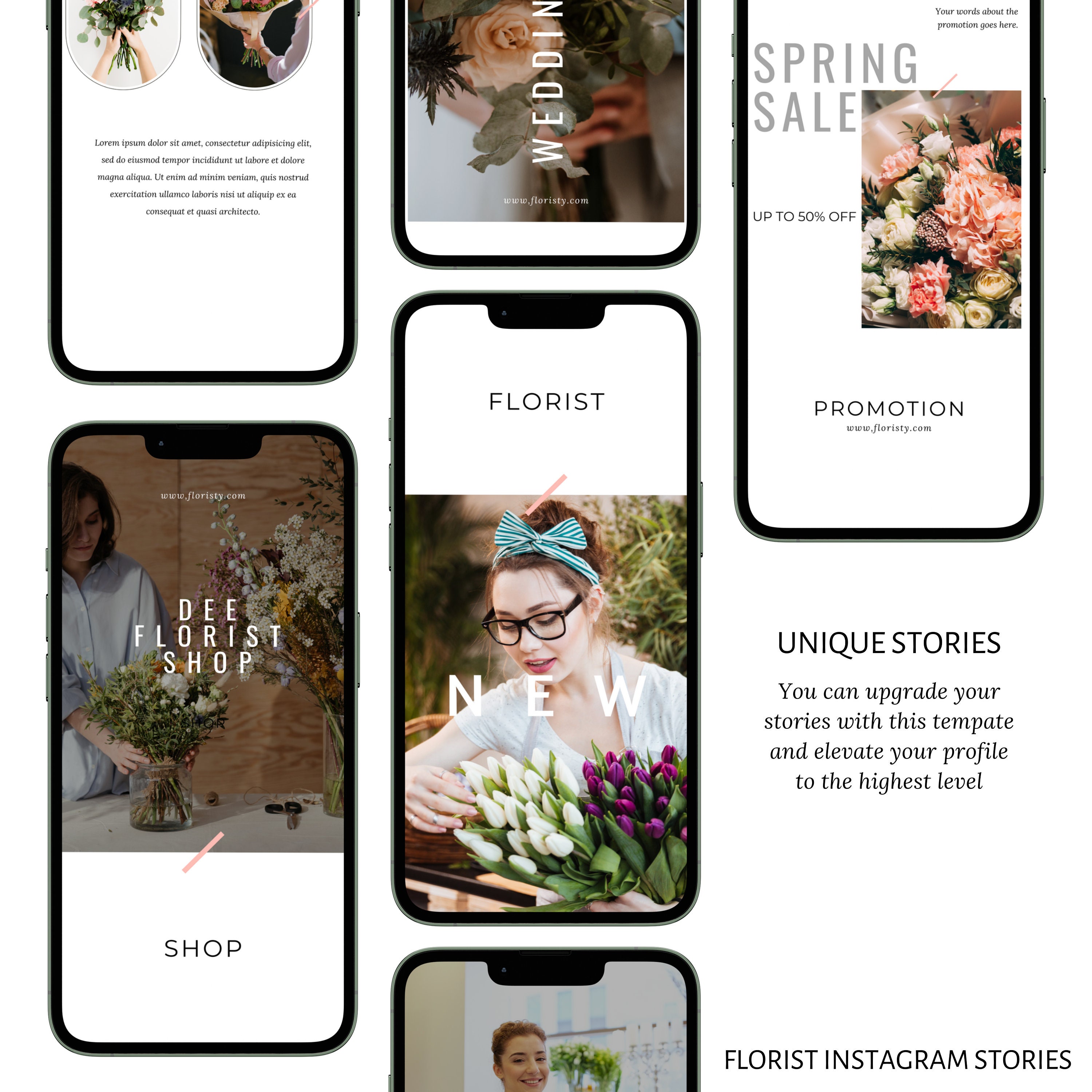 Florist Business Instagram Templates, Florist Social Media, Editable ...