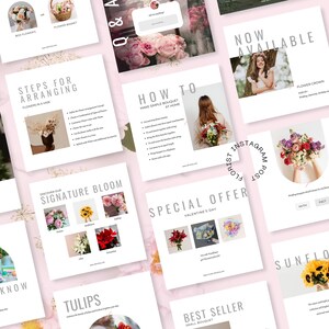 Florist Business Instagram Templates, Florist Social Media, Editable ...