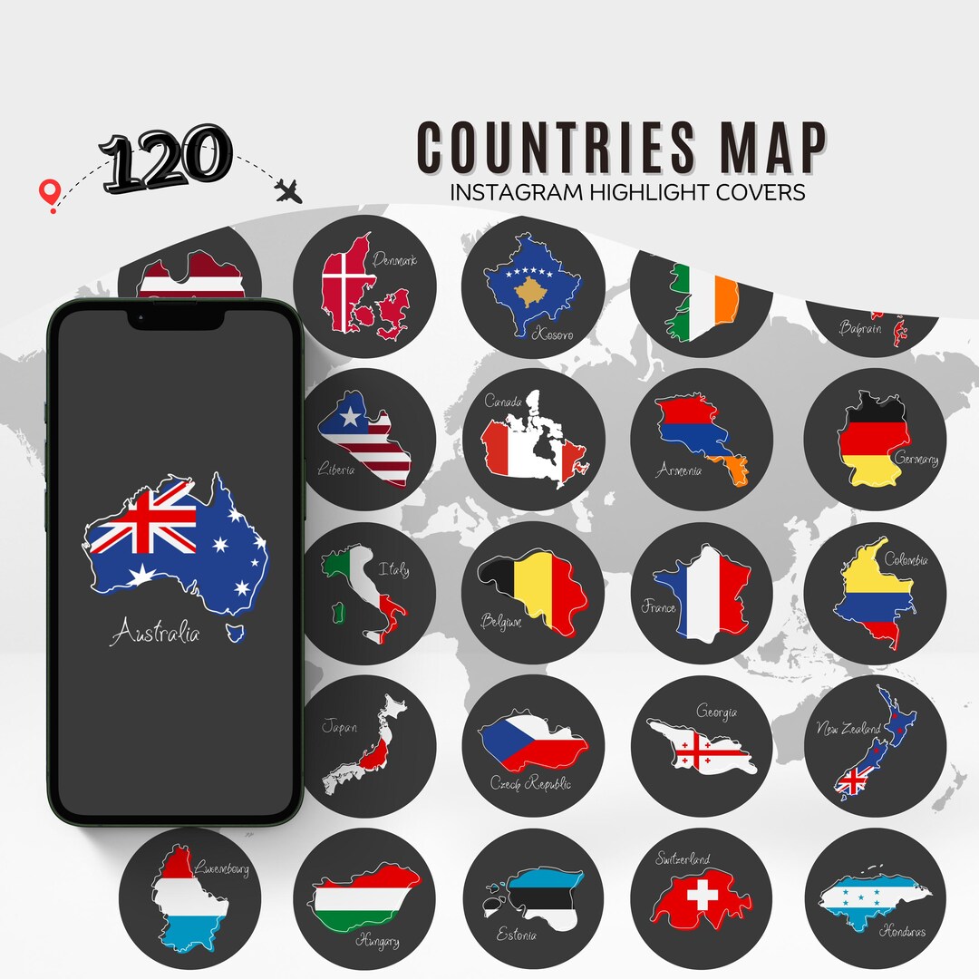 Country Instagram Story Highlight Covers, Travel Story Highlight Covers ...