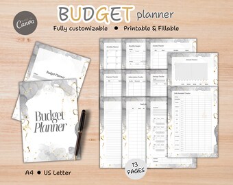 Monthly Budget Planner Printable, Financial Journal, Monthly Budget ...