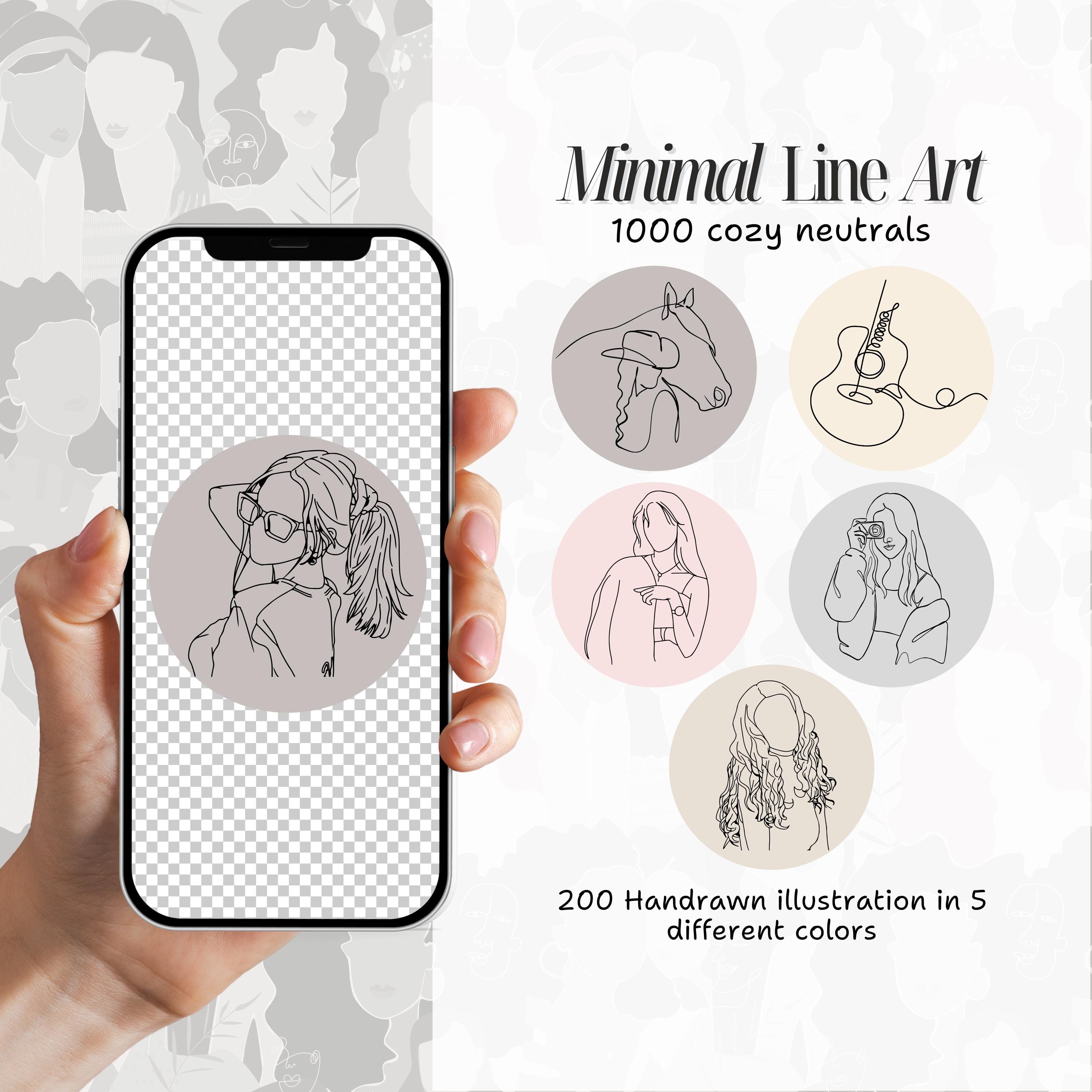 1000 Minimal Boho Line Art Instagram Highlight Covers, Minimalist ...