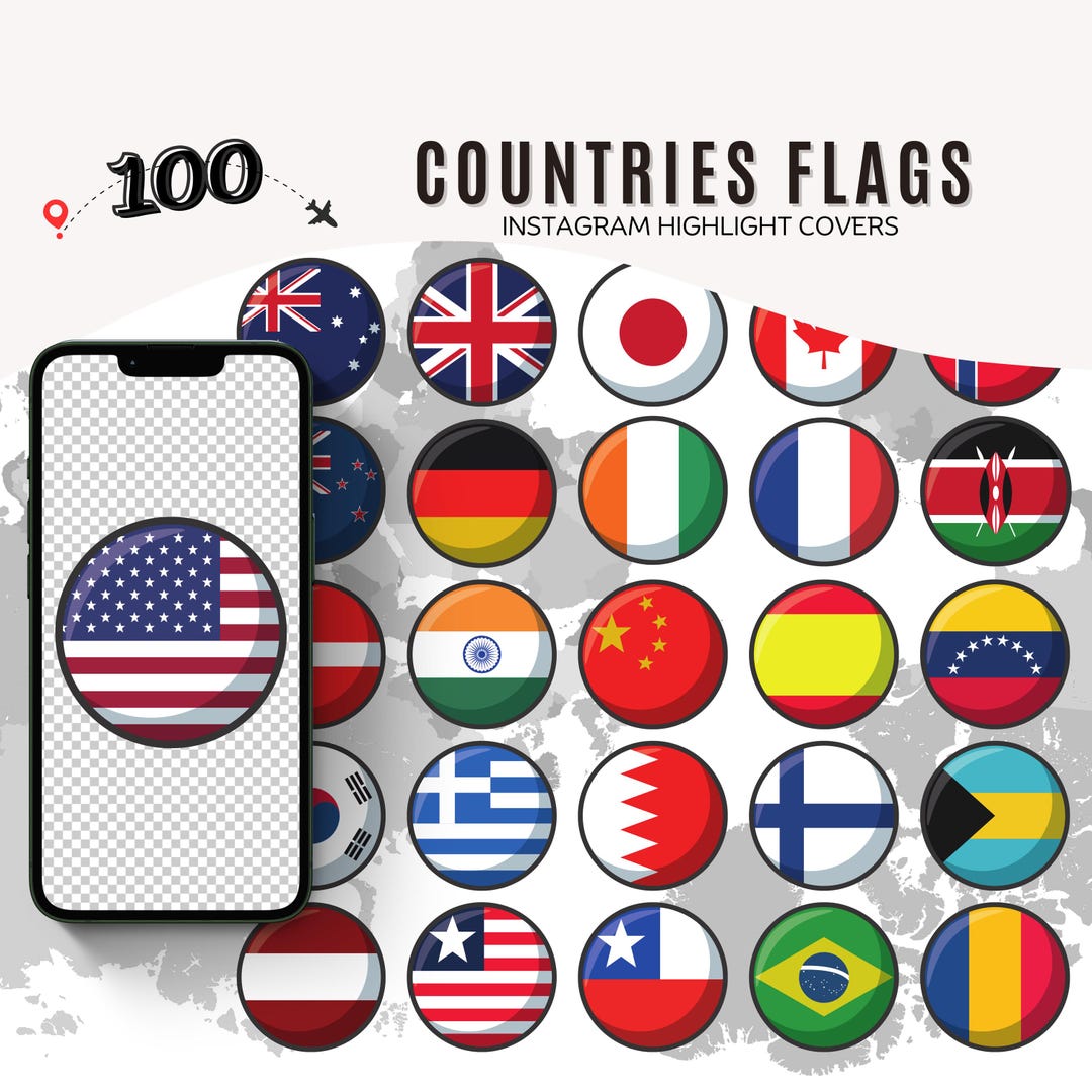 Country Flags, Instagram Travel Story Highlight Covers, Travel Story ...