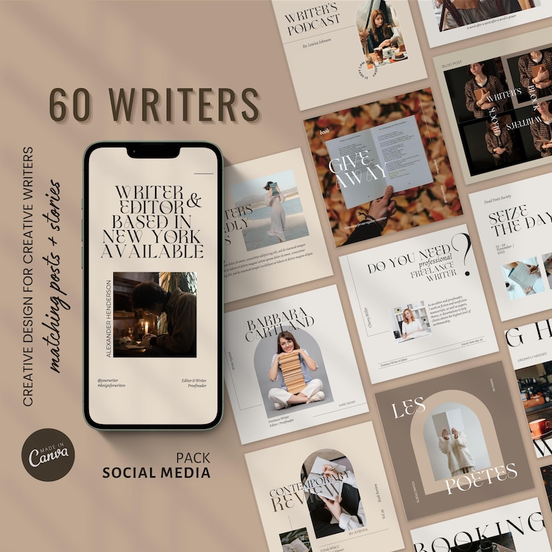 Instagram Template for Poets, Writers, and Authors. Writers and Poets ...