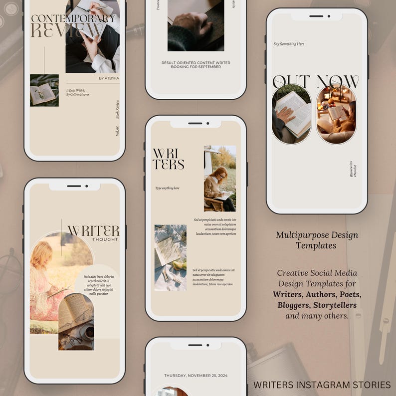 Instagram Template for Poets, Writers, and Authors. Writers and Poets ...