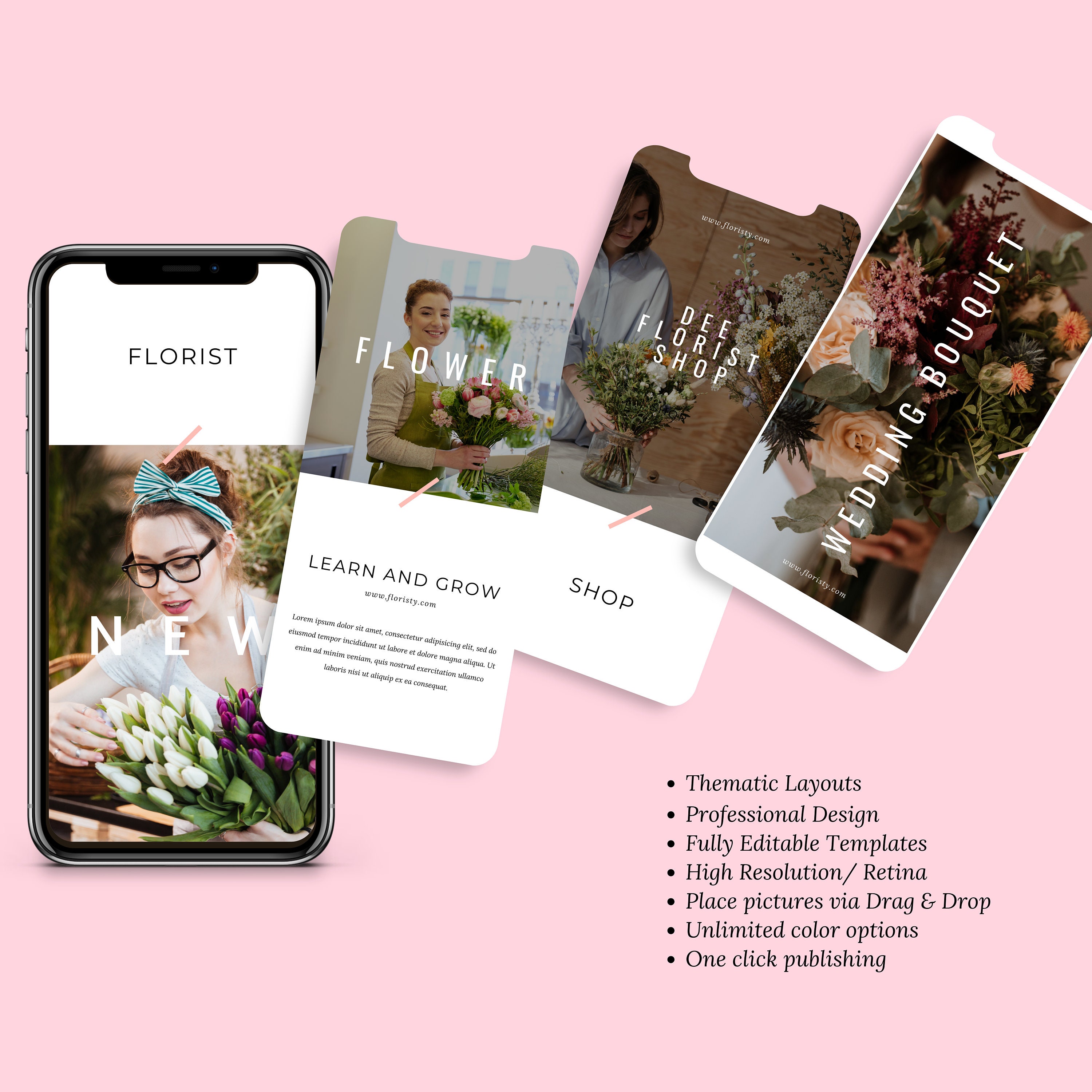 Florist Business Instagram Templates, Florist Social Media, Editable ...