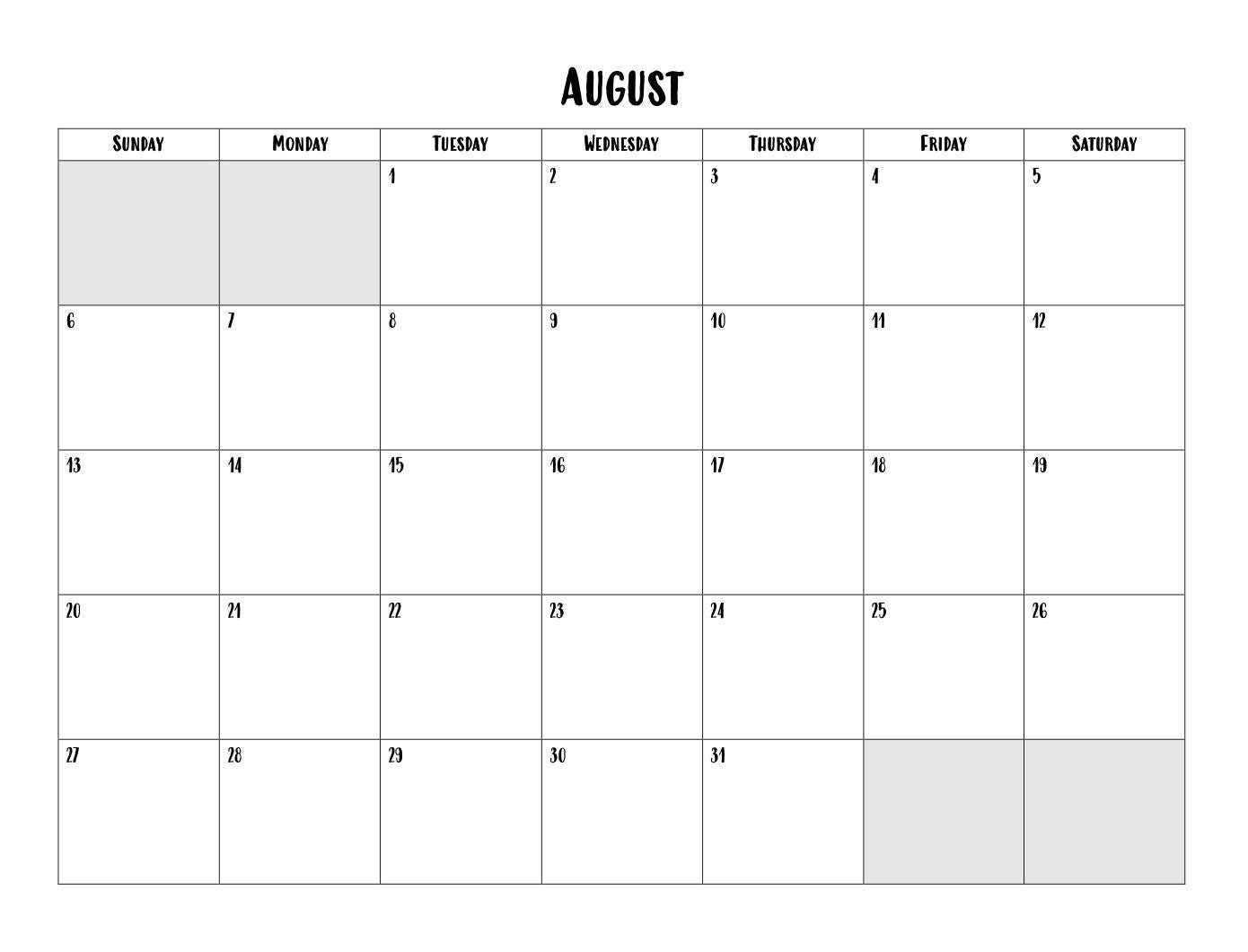 August 2023-july 2024 Printable Calendar PDF - Etsy