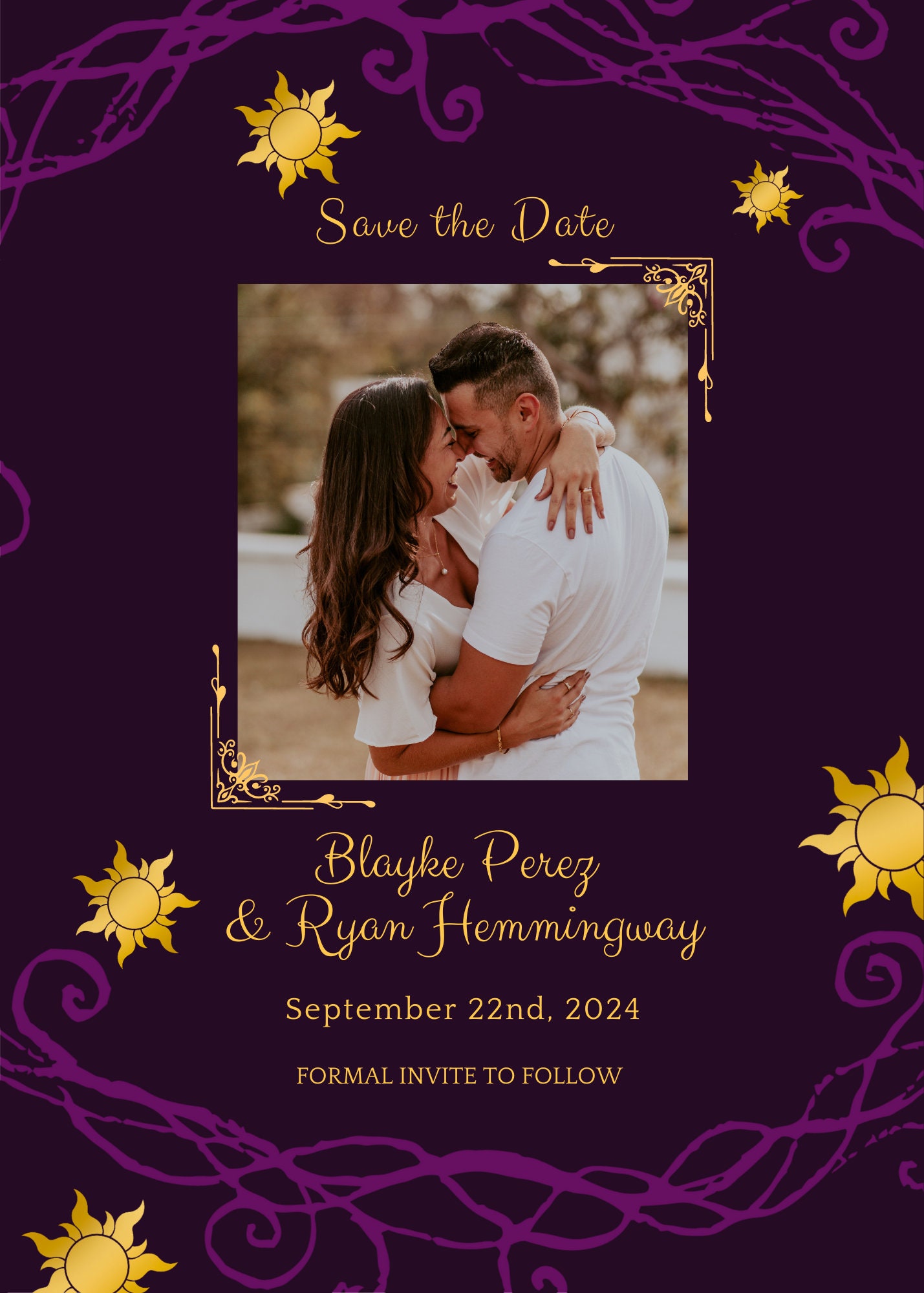 Rapunzel Inspired Wedding Invitation Suite, Fairytale Party Invitation ...