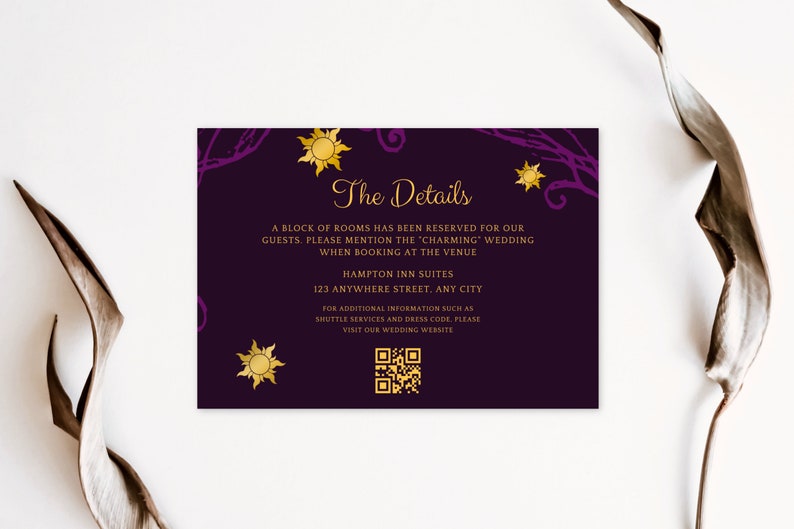 Rapunzel Inspired Wedding Invitation Suite, Fairytale Party Invitation ...