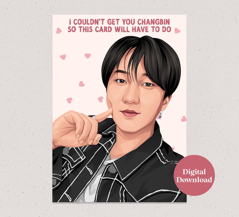 Changbin imprimible de Stray Kids Greetings Card Descarga - Etsy México