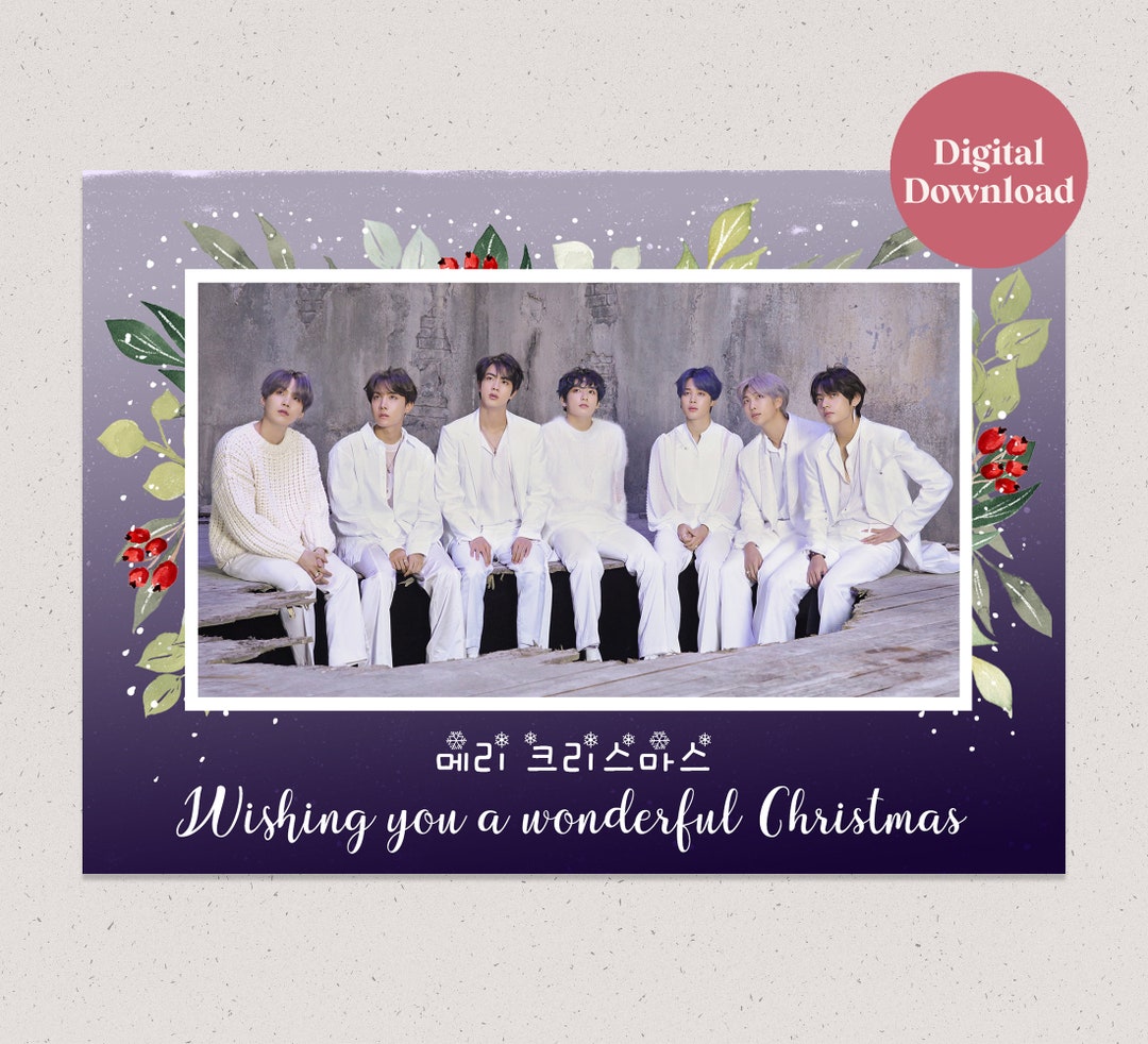 Printable BTS Christmas Card Digital Download K-pop Greetings Card ...