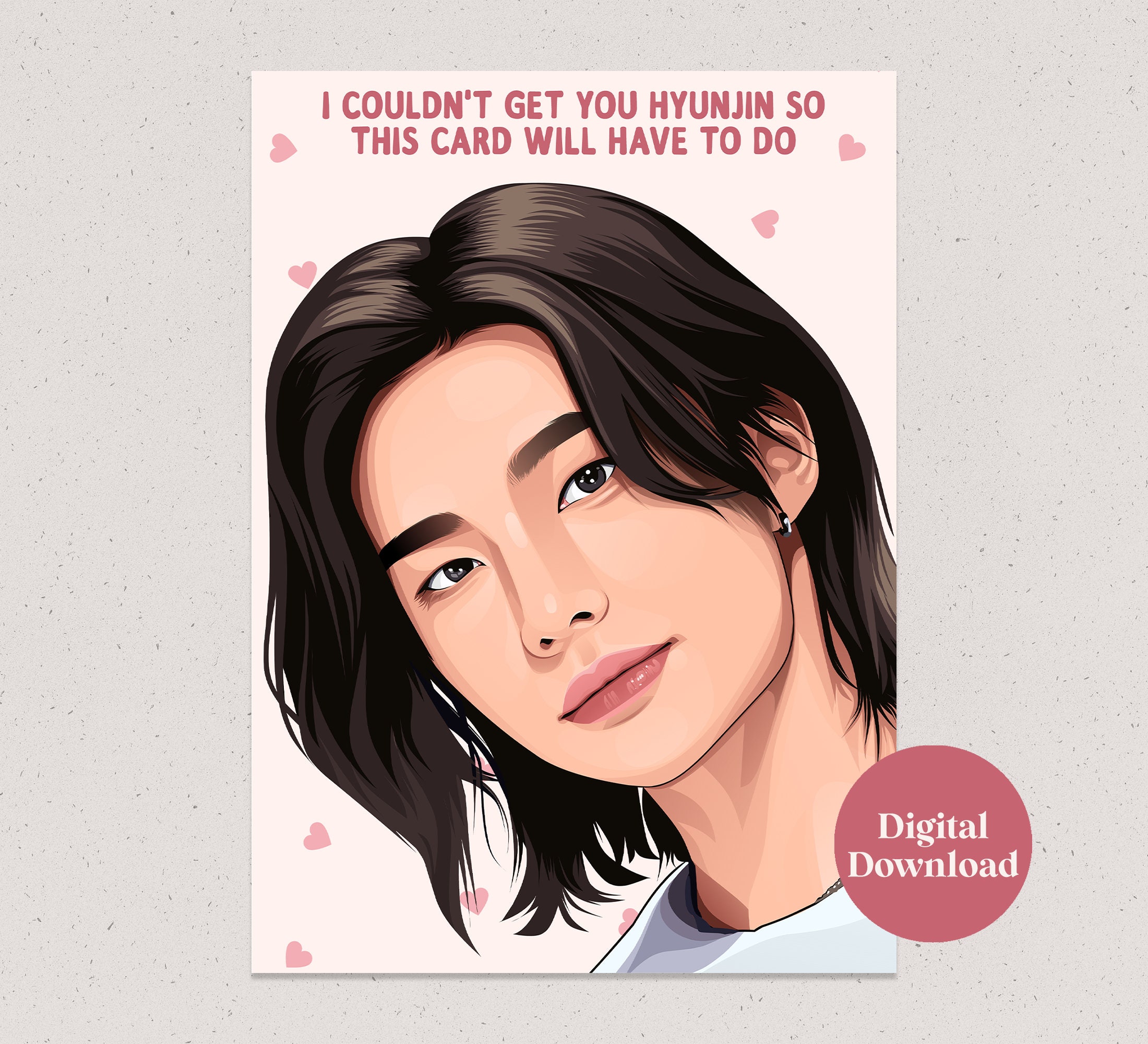 Printable Hyunjin From Stray Kids Greetings Card Digital - Etsy Australia