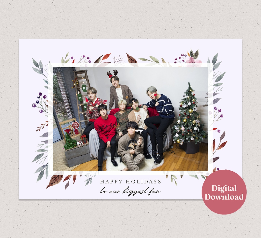 Printable BTS Christmas Card Digital Download K-pop Greetings Card ...