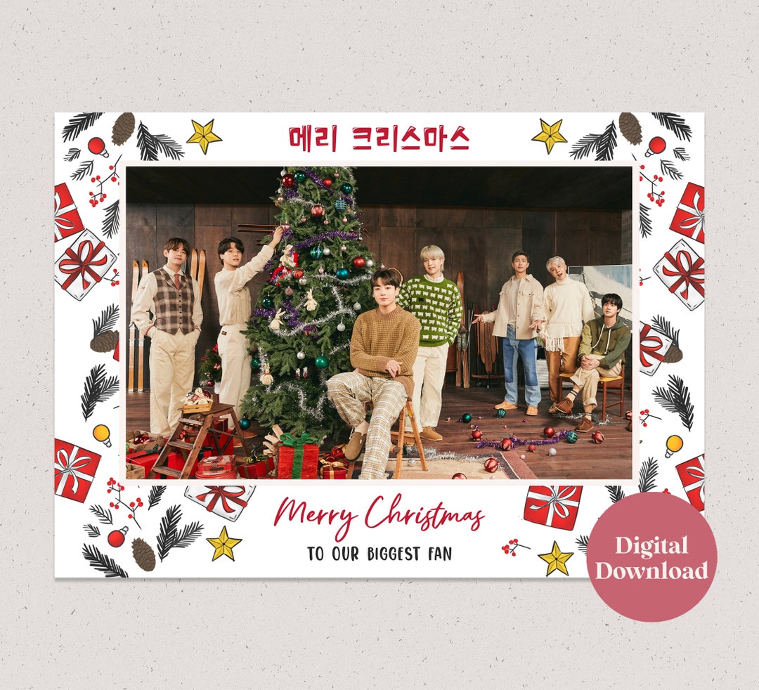 Printable BTS Christmas Card Digital Download K-pop Greetings Card ...