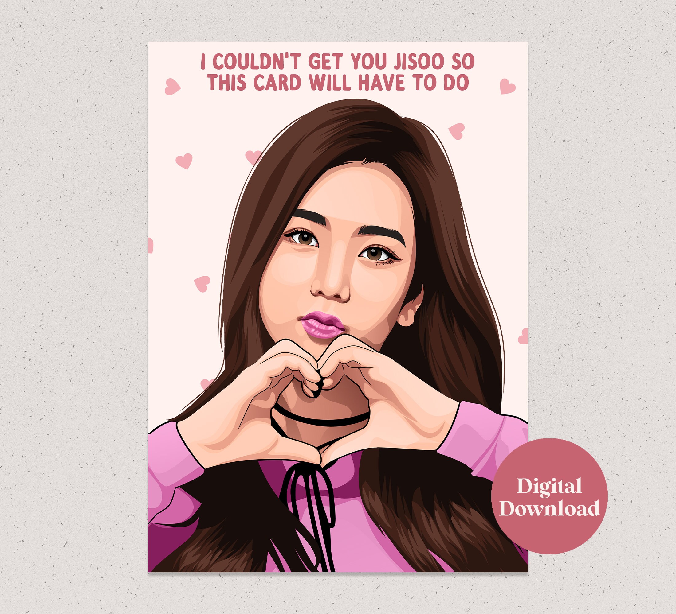 Printable Jisoo From BLACKPINK Greetings Card Digital - Etsy