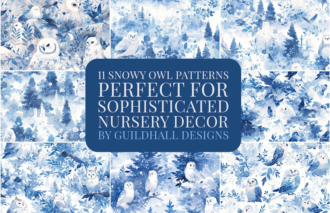 Snow Owls | 11 Seamless Toile Patterns | Sophisticated and Elegant ...
