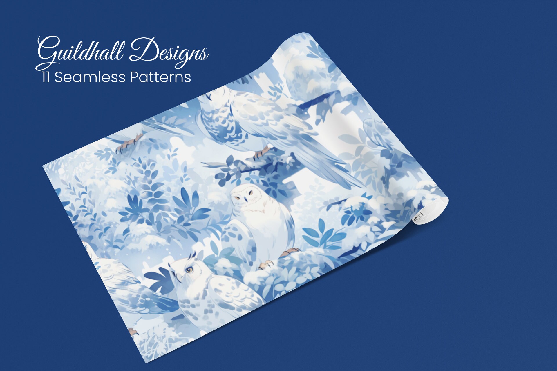Snow Owls | 11 Seamless Toile Patterns | Sophisticated and Elegant ...
