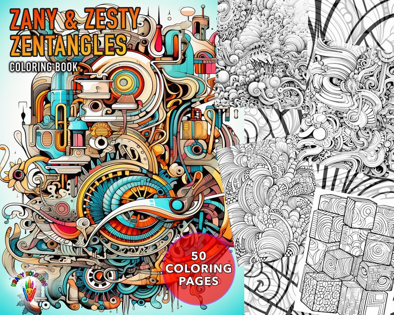 Zany & Zesty Zentangles by Krazy Koloring - Etsy