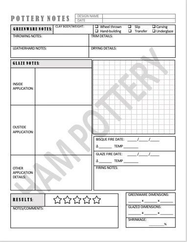 Instant DIGITAL Download**pottery Notes **pottery / Ceramics / Clay ...