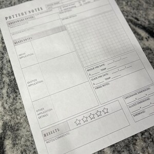 Instant DIGITAL Download**pottery Notes **pottery / Ceramics / Clay ...