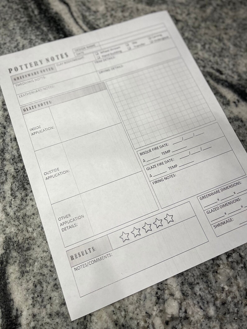 Instant DIGITAL Download**pottery Notes **pottery / Ceramics / Clay ...
