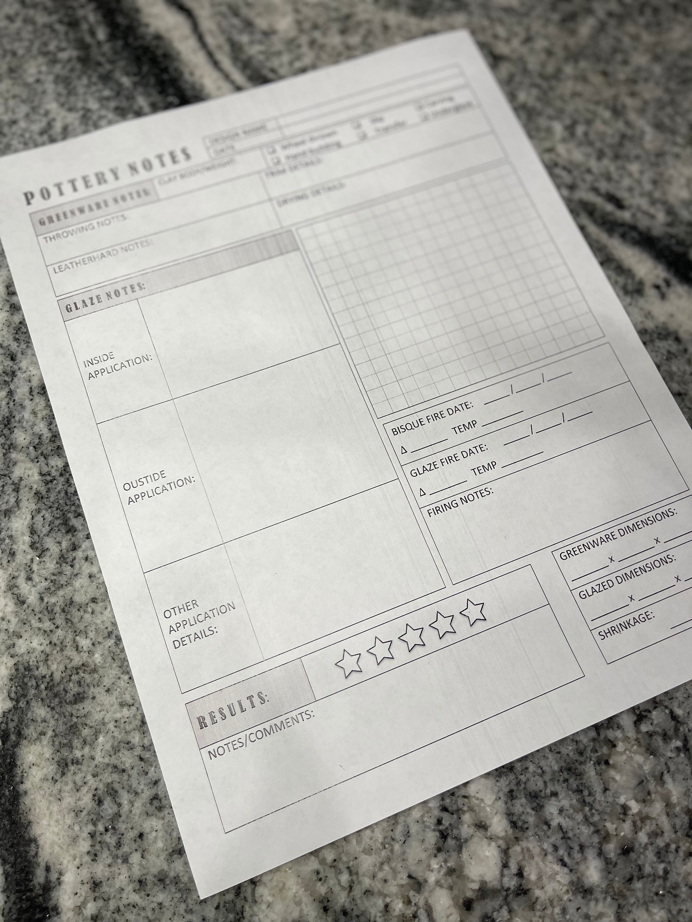 Instant DIGITAL Download**pottery Notes **pottery / Ceramics / Clay ...