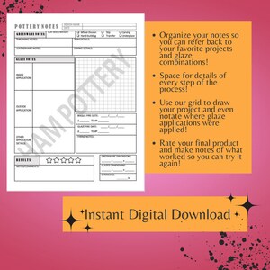 Instant DIGITAL Download**pottery Notes **pottery / Ceramics / Clay ...