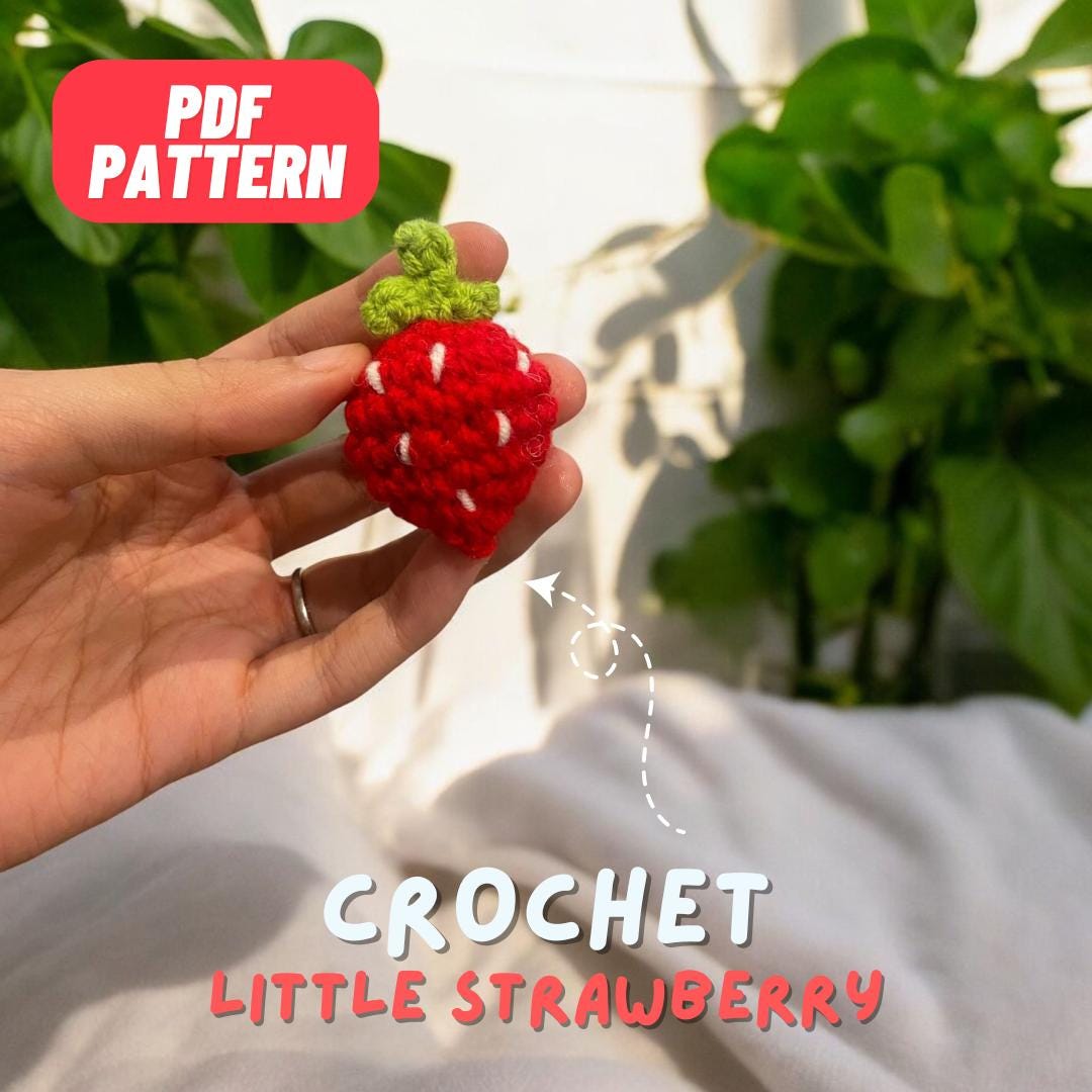 Tiny Strawberry Amigurumi Pattern, Emotional Support Crochet, Mini ...