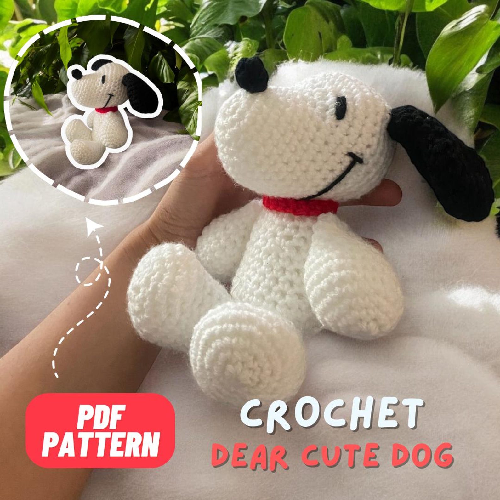 Dear Cute Dog Amigurumi Pattern, Emotional Support Crochet, Digital ...