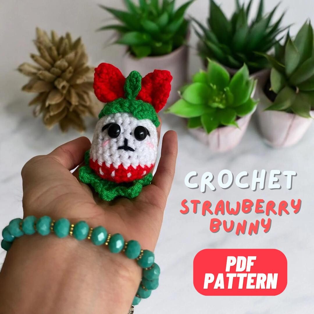 Sweet Bunny Strawberry Amigurumi Pattern, Emotional Support, Easy ...
