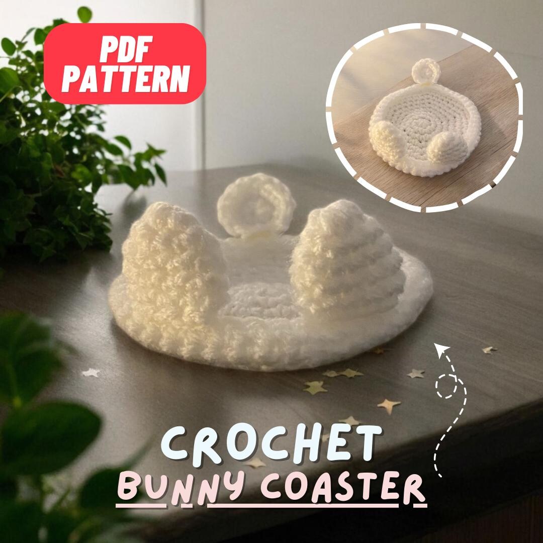 Bunny Coaster Crochet Pattern, Easy Crochet Patterns for Beginners ...