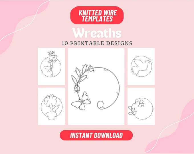 20 Wreath Knitted Wire Art Templates: I-cord Tricotin (PDF Download ...