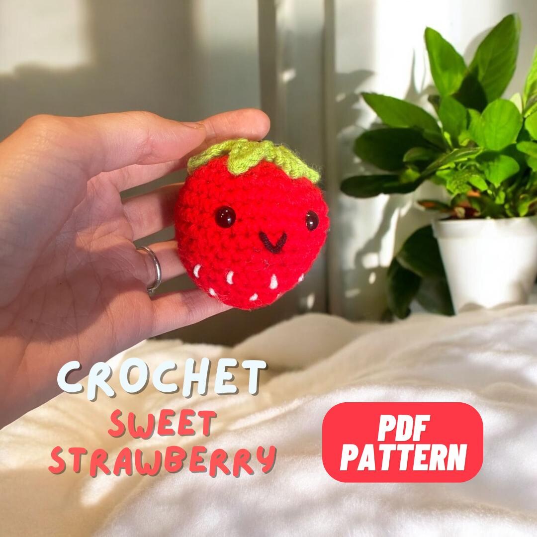 Adorable Strawberry Amigurumi Pattern, Emotiona Support Crochet, Easy ...